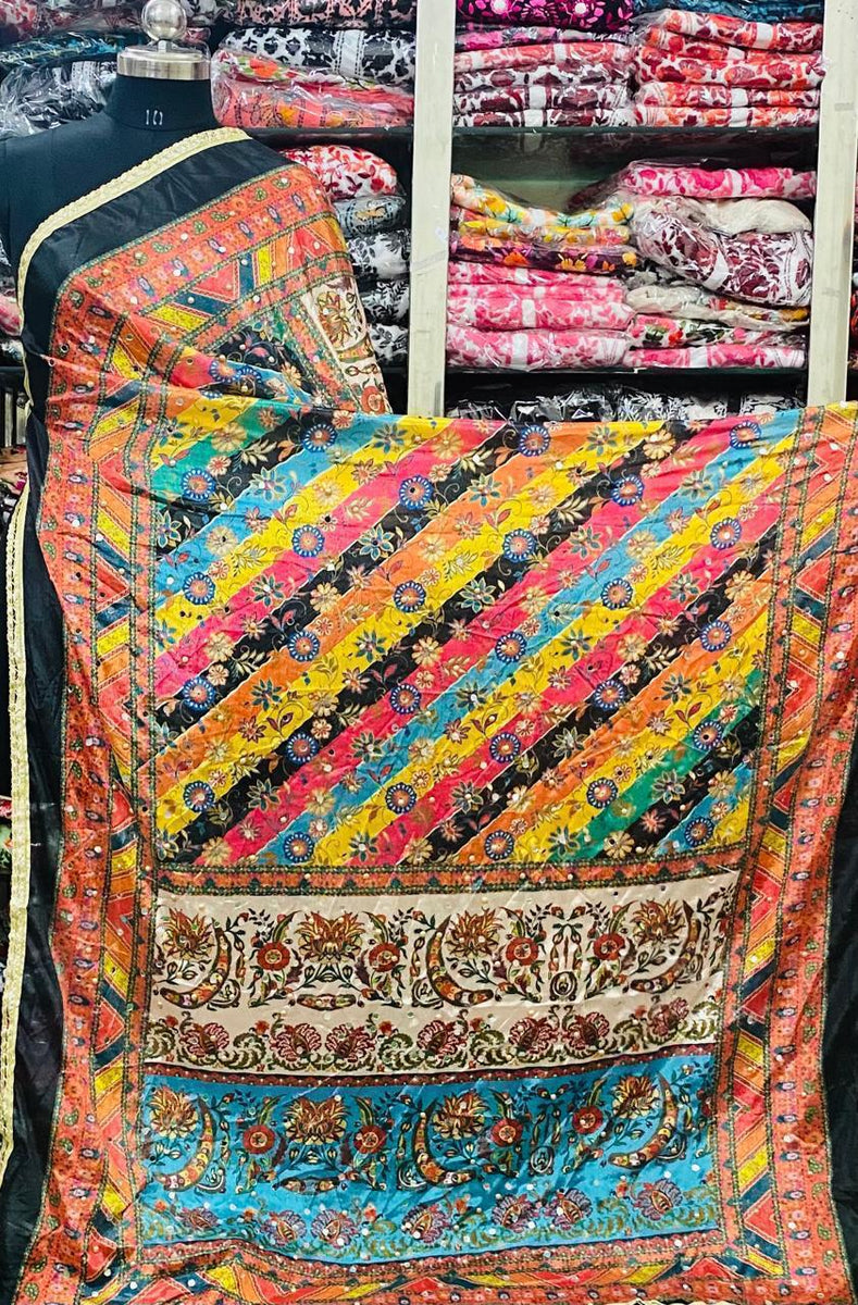 Mirror Work Dupatta Handwork Dupatta 2025MAR0540 – Valaika Design