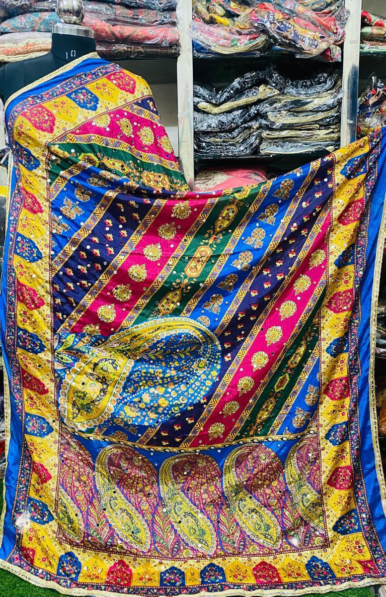 Mirror Work Dupatta Handwork Dupatta 2025MAR1140 – Valaika Design