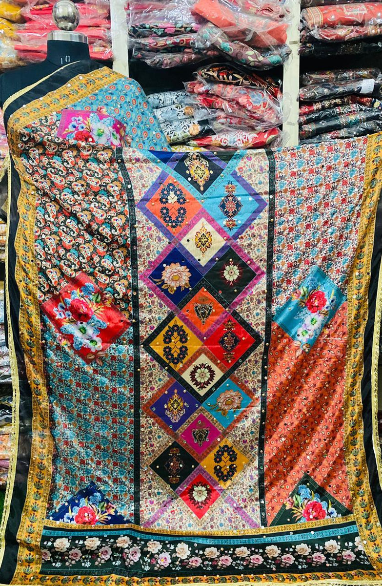 Mirror Work Dupatta Handwork Dupatta 2025MAR2240 – Valaika Design