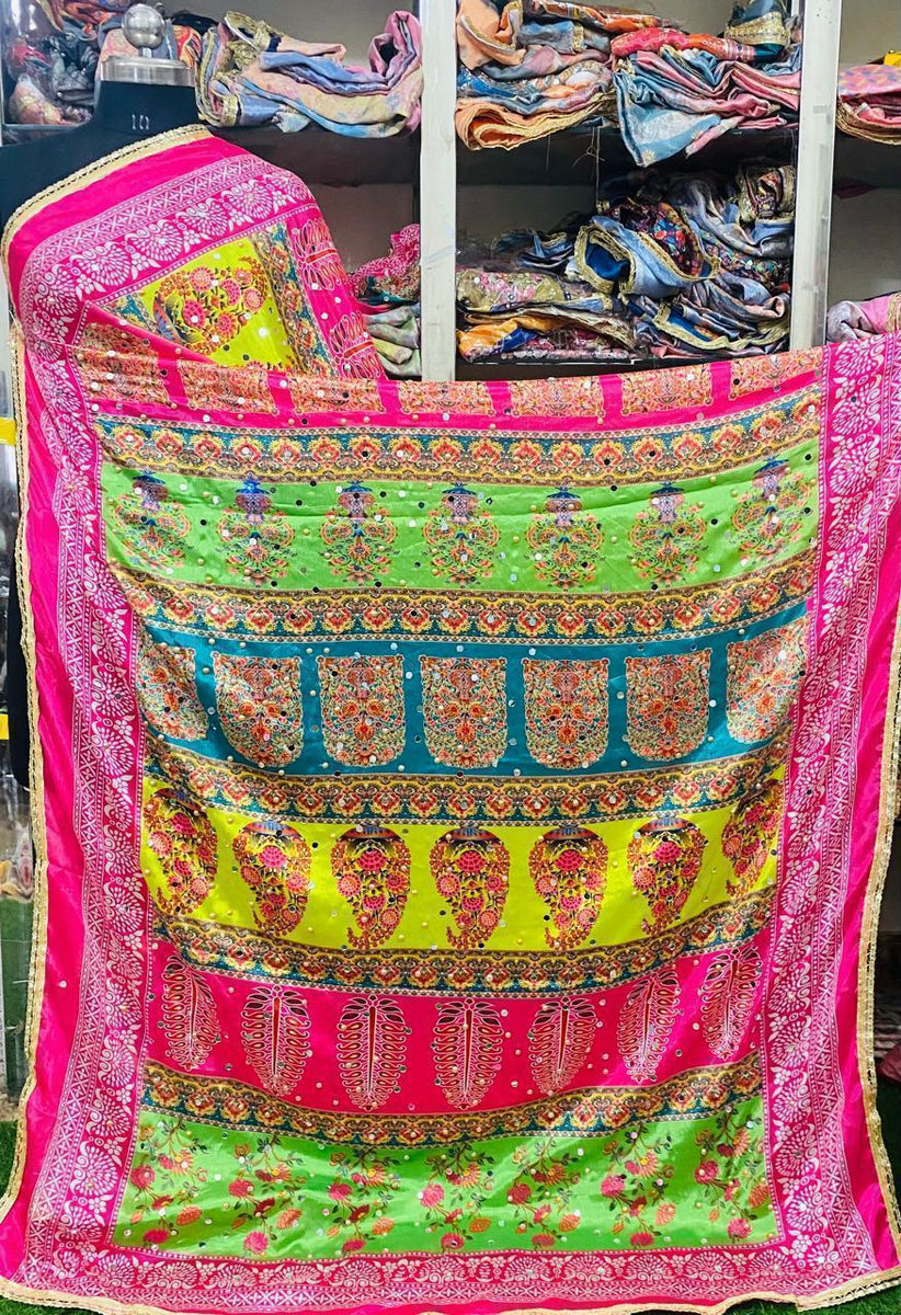 Mirror Work Dupatta Handwork Dupatta 2025MAR2425 – Valaika Design