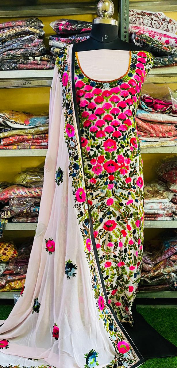 Georgette Phulkari Suits Handwork 2025MAR2618 – Valaika Design