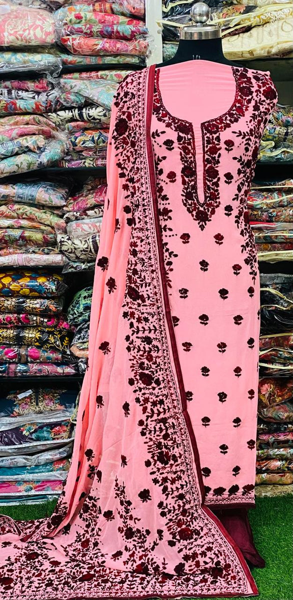 Georgette Phulkari Suits Handwork 2025May2417 – Valaika Design