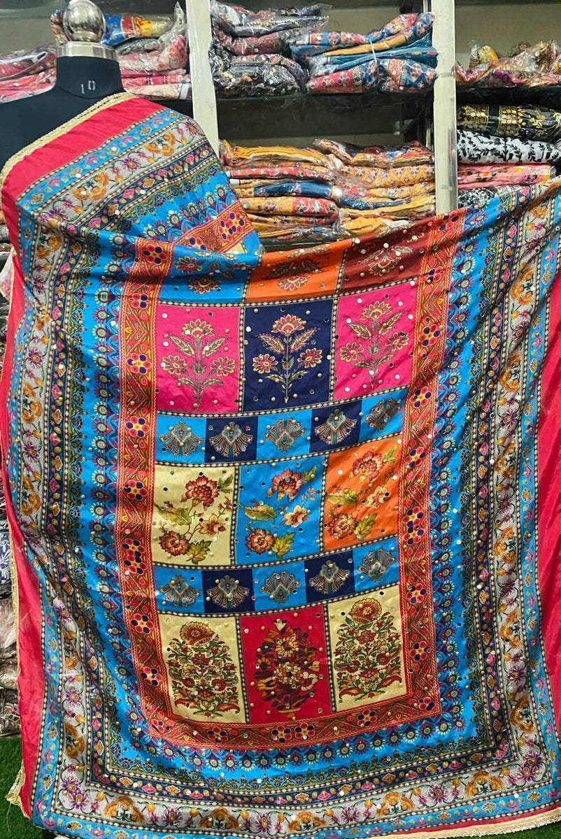 Mirror Work Dupatta Handwork Dupatta 2025JUNE1608 – Valaika Design