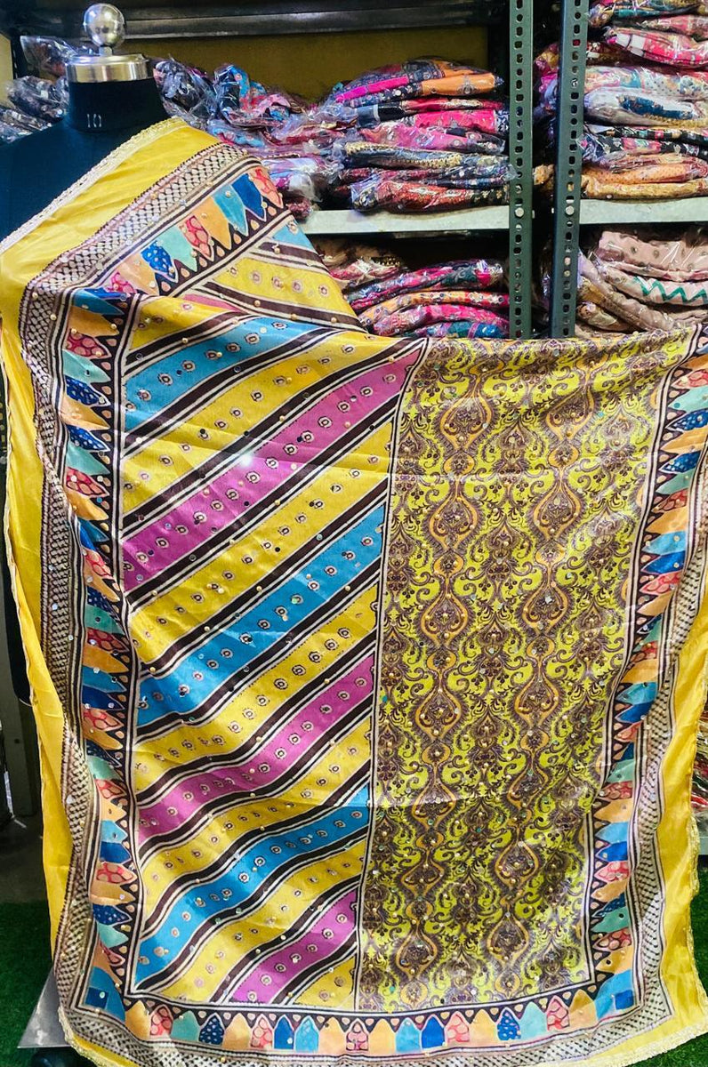 Mirror Work Dupatta Handwork Dupatta 2025SEP0313 – Valaika Design